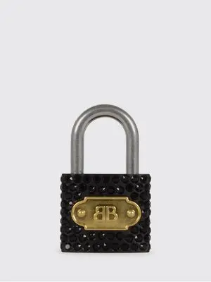 Balenciaga Padlock Keychain With Rhinestones - Black