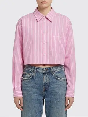 Balenciaga Striped Cotton Casual Shirt - Pink
