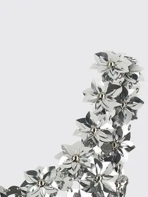 Rabanne Crop Top With Discs And 3d Flowers