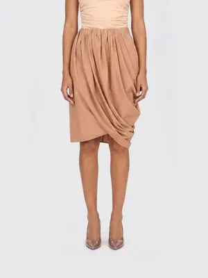 Chloé Draped Cotton Skirt - Brick Red