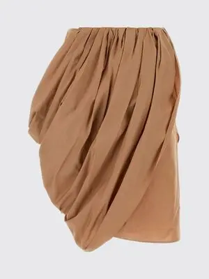 Chloé Draped Cotton Skirt - Brick Red