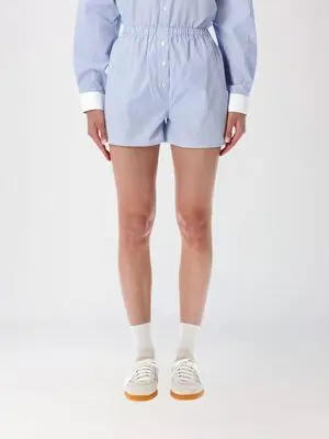 SPORTY & RICH Striped Cotton Boxer Shorts With Elasticated Waist - Blue