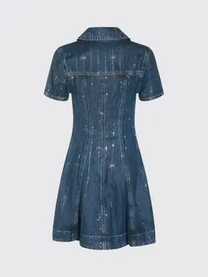 SELF-PORTRAIT Embellished Denim Mini Dress