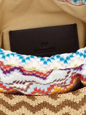 Missoni Zigzag Raffia And Cotton Bucket Bag