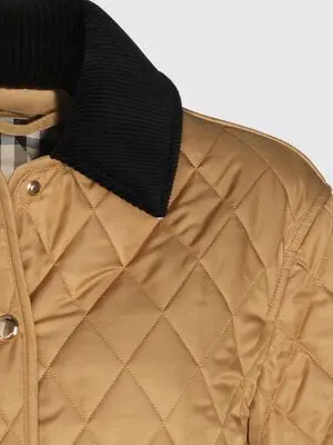 Burberry Quilted Jacket With Velvet Collar - Brown