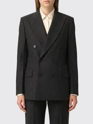 Victoria Beckham Double-breasted Wool Blazer With Peak Lapels - Grey