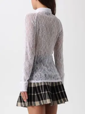 MSGM Lace Zip-up Shirt - Butter