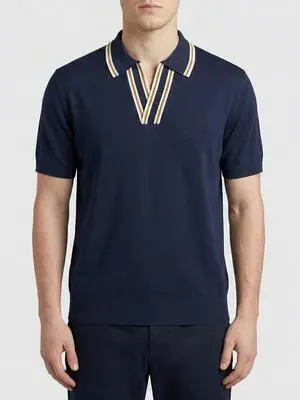 PAOLO PECORA Silk Blend Polo Shirt - Blue