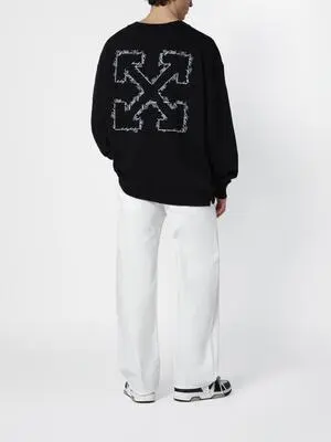 Off-White Crew Neck Sweatshirt With Arrow Logo Detail