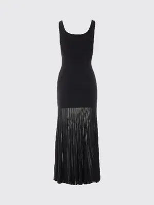 Michael Kors Long Square-neck Sheath Gown With Pleated Skirt