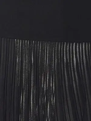 Michael Kors Long Square-neck Sheath Gown With Pleated Skirt