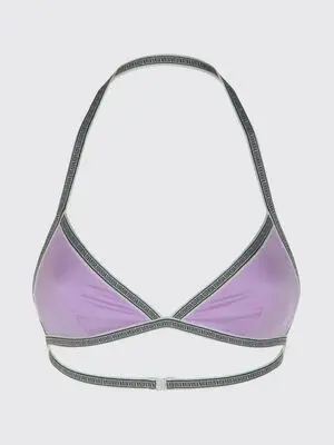 Versace Triangle Bikini Top With Iconic Greca Print