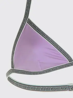Versace Triangle Bikini Top With Iconic Greca Print