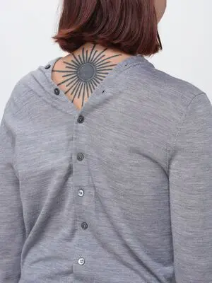 Alexander Wang V-neck Wool Cardigan With Contrast Logo - Grey