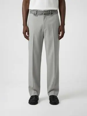 MAISON MARGIELA Virgin Wool Blend Wide Leg Trousers - Grey