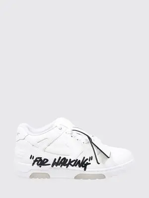 Off-White Out Of Office For Walking Sneakers In Leather With Slogan Print - White