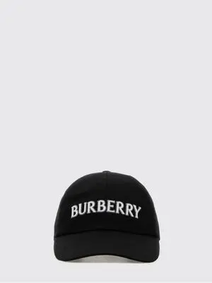 Burberry Cotton Twill Hat With Embroidered Logo - Black