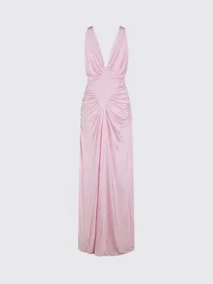 Versace Long Draped Off-the-shoulder Evening Gown - Pink