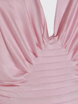 Versace Long Draped Off-the-shoulder Evening Gown - Pink