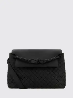 Bottega Veneta Andiamo Woven Leather Messenger Bag - Black