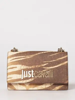 Just Cavalli Zebra Print Saffiano Faux Leather Bag - Brown