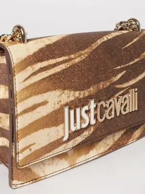 Just Cavalli Zebra Print Saffiano Faux Leather Mini Shoulder Bag