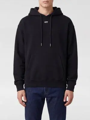 Off-White Cotton Hoodie - Black