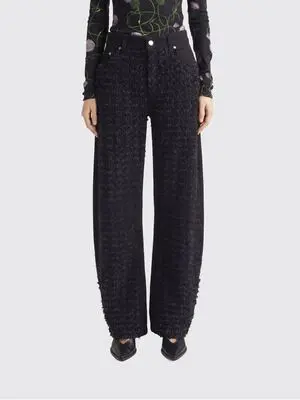 Stella McCartney Denim Jeans With Bouclé Inserts - Black