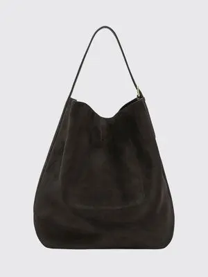 TOTEME Medium Suede Tote Bag With Adjustable Handle And Hook Closure - Brown