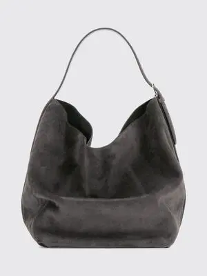 TOTEME Medium Suede Tote Bag With Adjustable Handle And Hook Closure - Grey