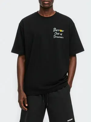 BARROW Printed Cotton T-shirt - Black