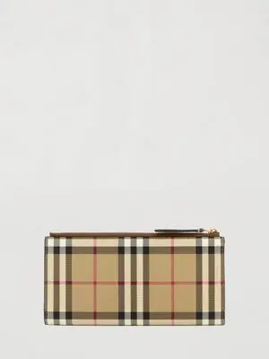 Burberry Coated Cotton Wallet With Vintage Check Print