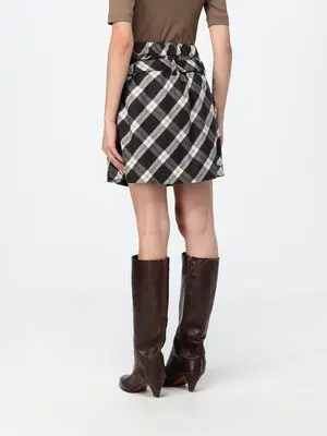 Brunello Cucinelli High-waisted A-line Check Wool-blend Mini Skirt