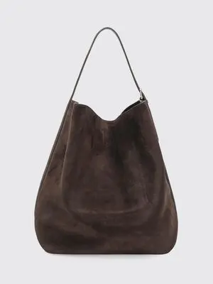 TOTEME Suede Leather Tote Bag With Adjustable Handle And Embossed Logo - Brown