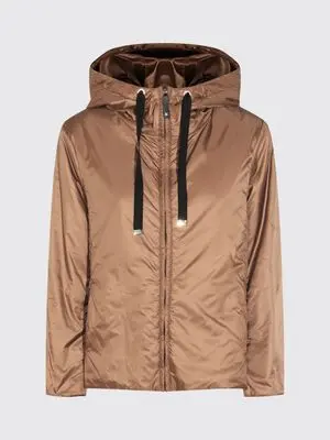 Max Mara Hooded Short Windbreaker In Technical Fabric - Brown
