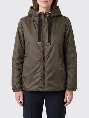 Max Mara Hooded Short Windbreaker In Technical Fabric - Kaki