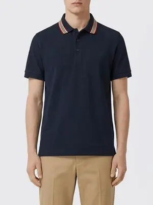 Burberry Tb Monogram Cotton Polo Shirt - Blue