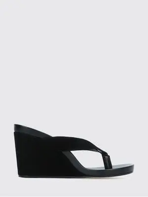 Phoebe Philo Round Suede Wedge Flip-flops - Black