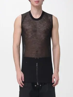 Rick Owens Transparent Wool Blend Tank Top - Black