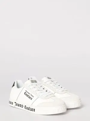 Versace Leather Sneakers With Logo - White
