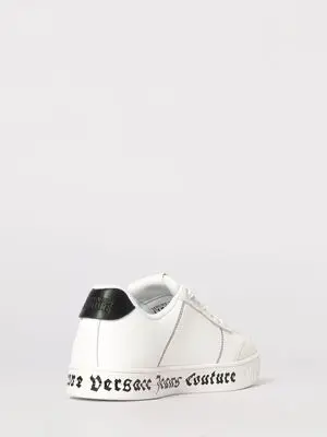 Versace Leather Sneakers With Logo - White