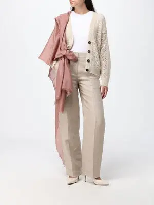 Brunello Cucinelli Open-knit Wool-blend Cardigan With Sequins And V-neck