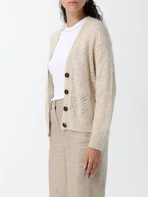 Brunello Cucinelli Open-knit Wool-blend Cardigan With Sequins And V-neck