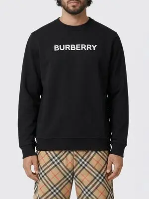 Burberry Stretch Cotton Crewneck Sweatshirt - Black