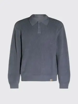 Carhartt Work In Progress Long-sleeved Cotton Knit Polo With Ribbed Collar