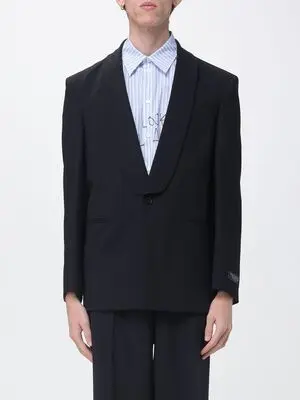 MSGM Single-breasted Virgin Wool Blazer - Black