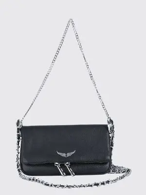 Zadig&Voltaire Rock Nano Grained Calfskin Leather Crossbody Bag - Black
