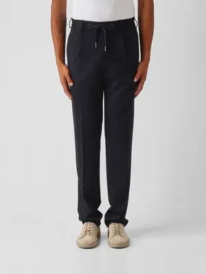 Tagliatore Virgin Wool Blend Slim Fit Drawstring Trousers