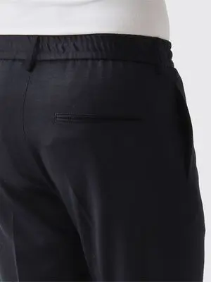 Tagliatore Virgin Wool Blend Slim Fit Drawstring Trousers