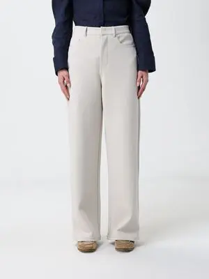 Max Mara Cotton Blend Palazzo Trousers - Beige